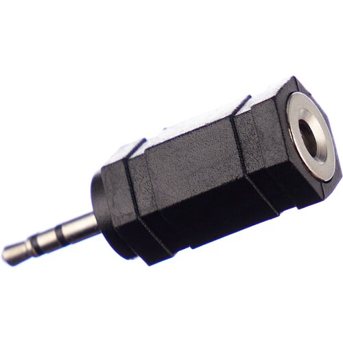 Аудио переходник адаптер GSMIN A08 Mini Jack 3.5 мм джек (F) - Micro Jack 2.5 мм джек (M) (Черный)
