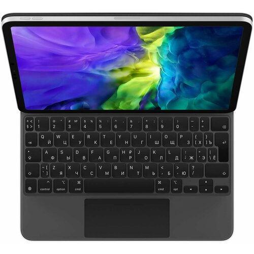 Чехол-клавиатура Apple Magic Keyboard для iPad Pro 12,9"(MXQU2) (2020) ( русская гравировка) черная