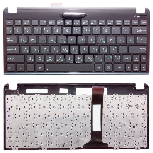Клавиатура (топ-панель) для ноутбука Asus 1015E черная с черным топкейсом