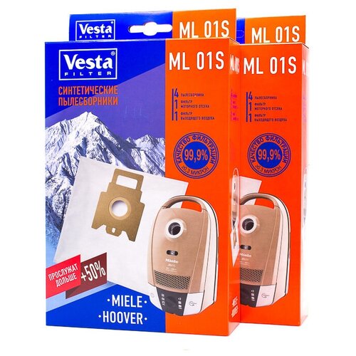 Vesta filter ML 01 S Xl-Pack комплект пылесборников, 8 шт + 4 фильтра