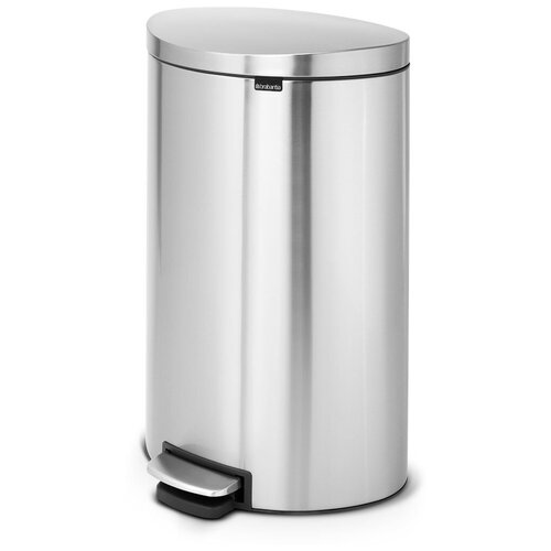 Бак мусорный Brabantia "FlatBack+", с педалью, стальной матовый, 40л, 482021
