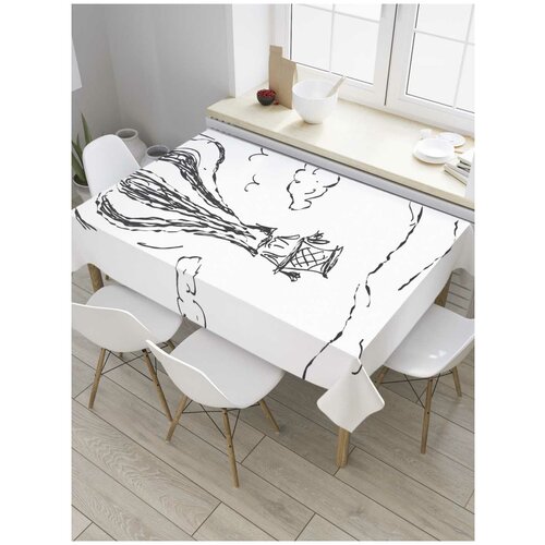 Скатерть прямоугольная JoyArty на кухонный стол "Графический воздушный шар" из оксфорда, 120x145 см