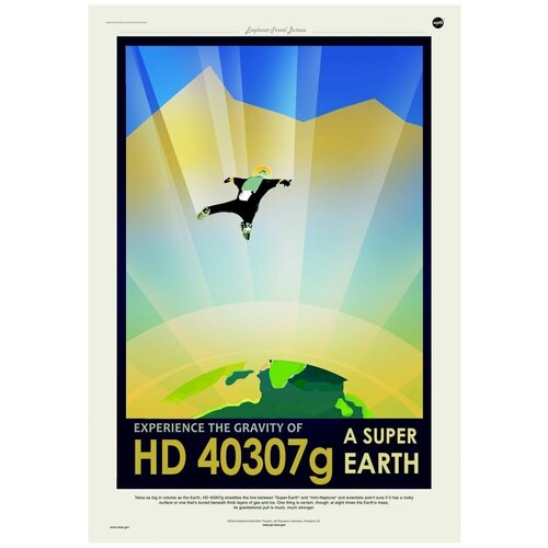 Плакат, постер на холсте Exoplanet travel bureau/Межпланетное бюро. Размер 21 х 30 см