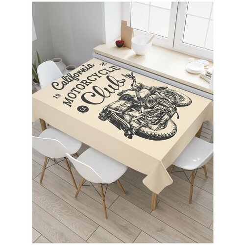 Скатерть прямоугольная JoyArty на кухонный стол "Мотоклуб Калифорнии" из оксфорда, 120x145 см