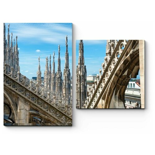 Модульная картина Мраморные скульптуры Миланского собора150x113