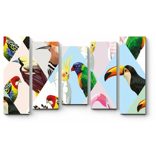Модульная картина Тропические птицы150x90