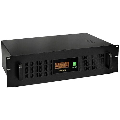 EXEGATE ИБП EX293852RUS ИБП ServerRM UNL-3000. LCD. AVR.2SH.3C13. USB.3U <3000VA 1800W, Color LCD, AVR, 2 Schuko+3 C13, USB, 3U, установка в стойку,