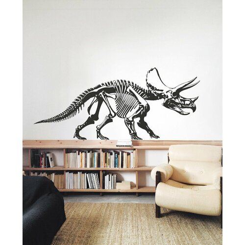 Наклейка интерьерная "Трицератопс" / скелет динозавра