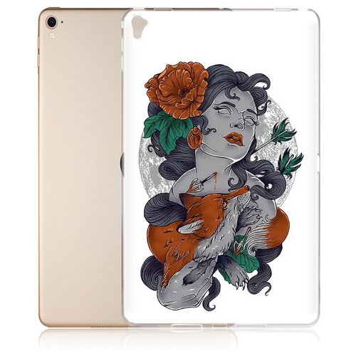 Чехол задняя-панель-накладка-бампер MyPads темная девушка с лисой для iPad Pro 2 10.5 A1701/A1709/iPad Air 3 (2019) противоударный
