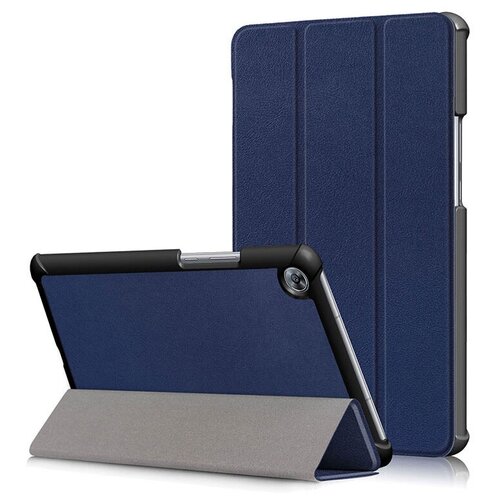 Чехол-обложка MyPads для Sony Xperia Z3 Tablet Compact тонкий умный кожаный на пластиковой основе с трансформацией в подставку синий