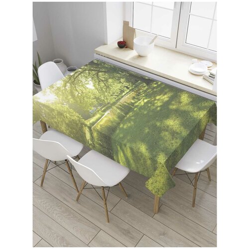 Скатерть прямоугольная JoyArty на кухонный стол "Лес в квадрате" из оксфорда, 120x145 см