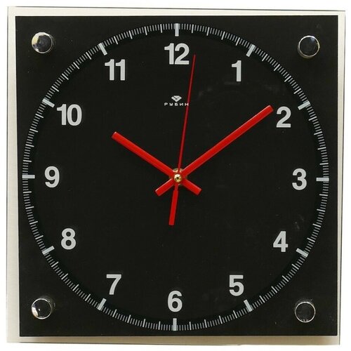 Часы настенные "Чёрная классика", бесшумные, 25 х 25 см