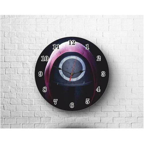 Часы настенные MIGOM круглой формы, диаметр 20 см, с принтом "Игра в кальмара" - 2
