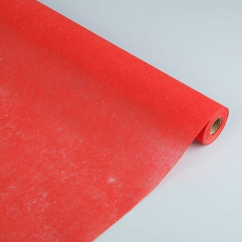 Фетр для упаковок и поделок, однотонный, красный, двусторонний, рулон 1шт, 50 см x 15 м