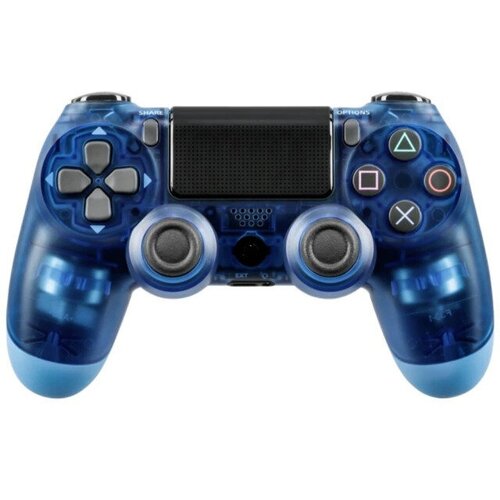 Беспроводной геймпад для PlayStation 4. прозрачный синий