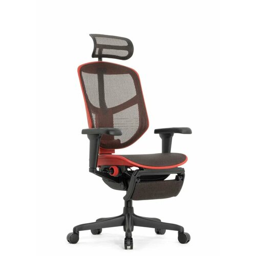 Кресло FALTO ENJOY ULTRA GAMING U9 Ottoman ( с подножкой Red-Black Mixed каркас/сетка Black Mesh)