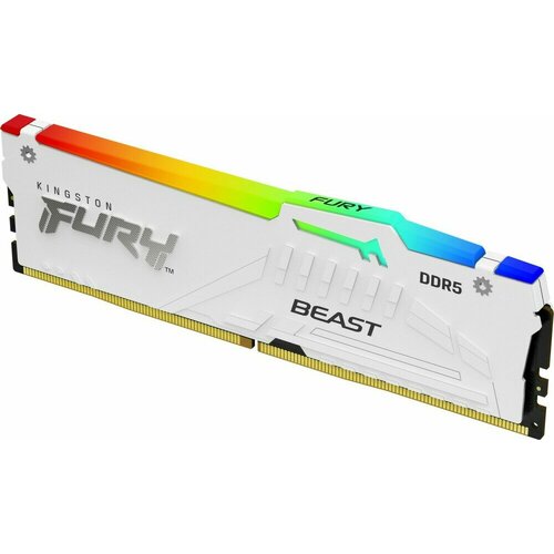 Оперативная память 32Gb DDR5 5200MHz Kingston Fury Beast White RGB (KF552C40BWA-32)