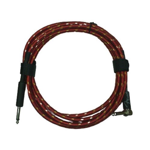 Гитарный кабель инструментальный 3м (прямой-угловой) Jack 6.3, красный