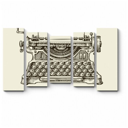 Модульная картина Винтажная печатная машинка 140x84