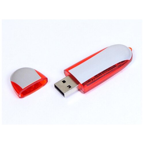 Овальная флешка для нанесения логотипа (16 Гб / GB USB 2.0 Красный/Red 017 PM004)