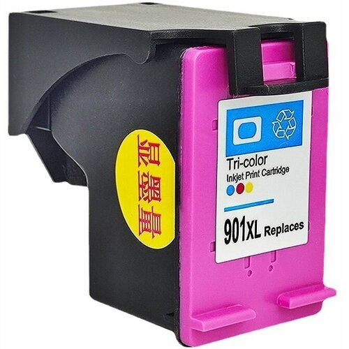 Картридж для принтера HP струйный 901XL цветной, Rosella, (голубой, пурпурный, желтый)