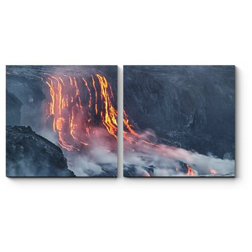 Модульная картина Гавайский вулкан 140x70