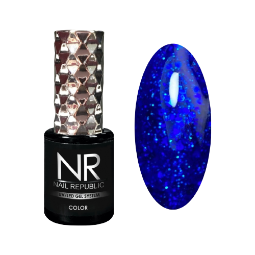 Nail Republic гель-лак для ногтей Color, 10 мл, 10 г, 460 мерцающий ультрамариновый
