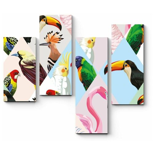 Модульная картина Тропические птицы154x144