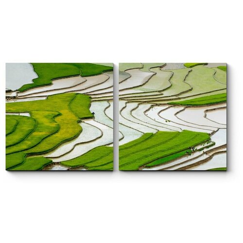 Модульная картина Рисовое поле в Му Чан Чай 100x50