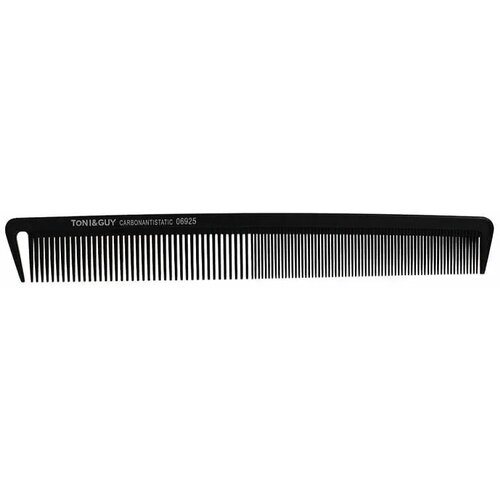 Комбинированная расческа для волос с разделительным зубцом 22,5 см Toni&Guy/классическая/черный карбон