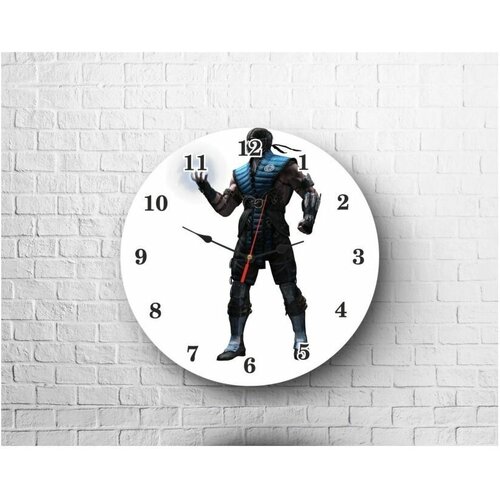 Часы настенные MIGOM круглой формы, диаметр 20 см, с принтом "Mortal Kombat, Мортал Комбат" - 23