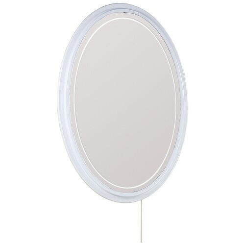 Зеркало Onika Адель 70 белое, с LED подсветкой, овальное