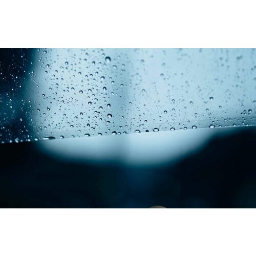 Картина на холсте 60x110 LinxOne "Капли, дождь, макро, размытость" интерьерная для дома / на стену / на кухню / с подрамником