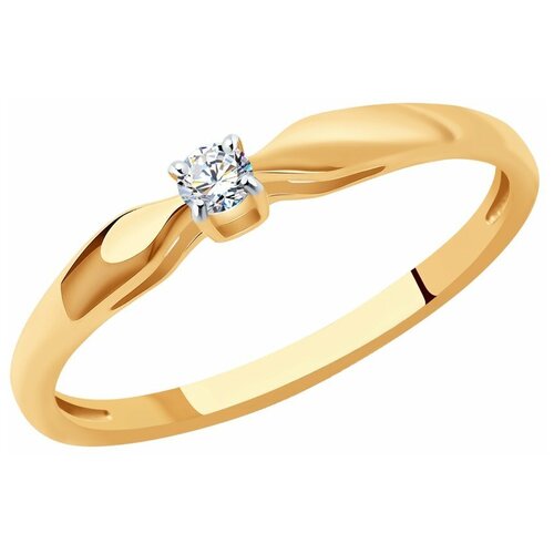 Кольцо помолвочное SOKOLOV, красное золото, 585 проба, бриллиант, размер 16.5