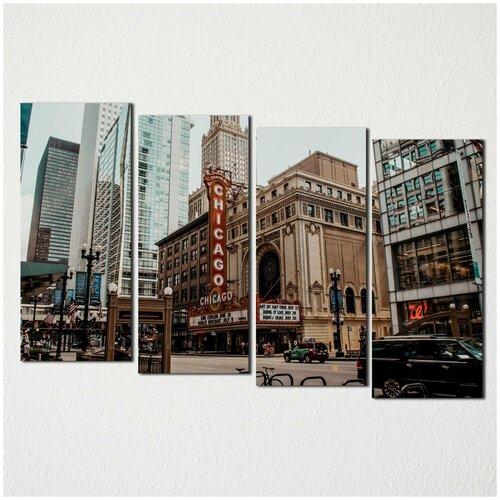 Модульная картина на Холсте - "Chicago (Чикаго)", размер 92х61 см