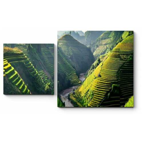 Модульная картина Вьетнамские рисовые поля в горах 50x30