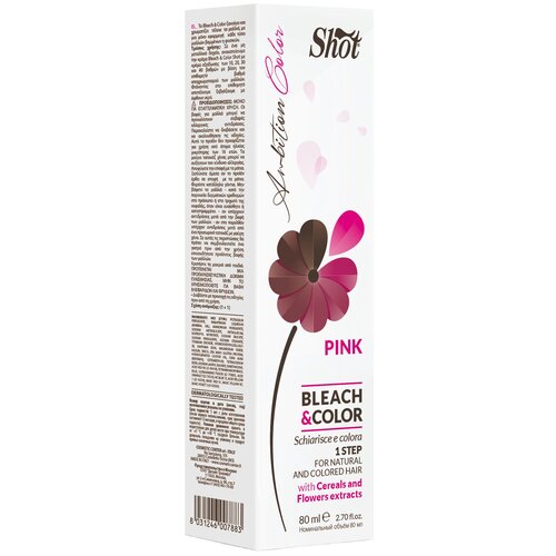 Shot Ambition Color Bleach & Color обесцвечивающий крем с пигментом, розовый, 80 мл