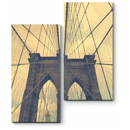 Модульная картина Винтажный Бруклинский мост100x125
