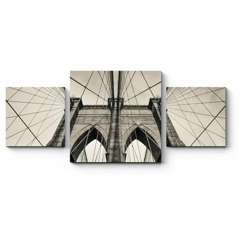 Модульная картина Бруклинский мост, винтаж 170x73