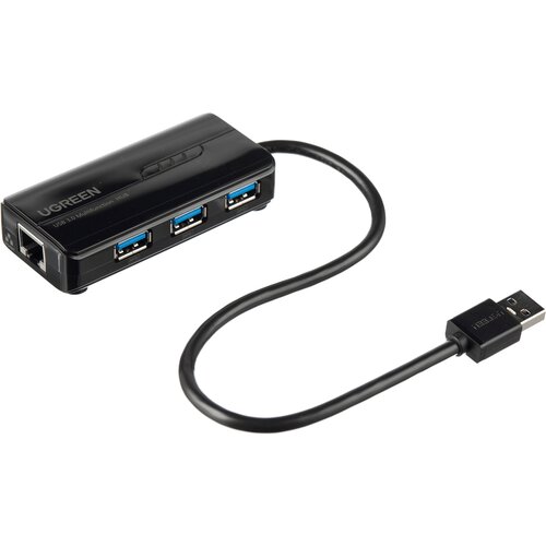 USB-концентратор  UGreen UG-20265, разъемов: 3, 28 см, black