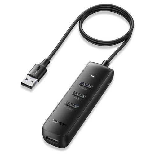 USB-концентратор  UGreen CM416, 80657, разъемов: 4, 100 см, черный