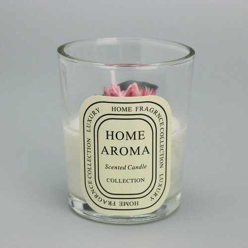 Свеча ароматическая в стакане "Sweet Love", ветряной колокольчик цветы микс, 5,5х6,5 см