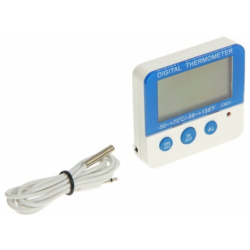 Термометр LTR-13, электронный, выносной датчик 90 см, белый, Luazon Home