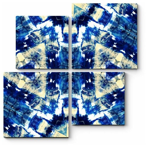 Модульная картина Синий узор калейдоскопа 140x140