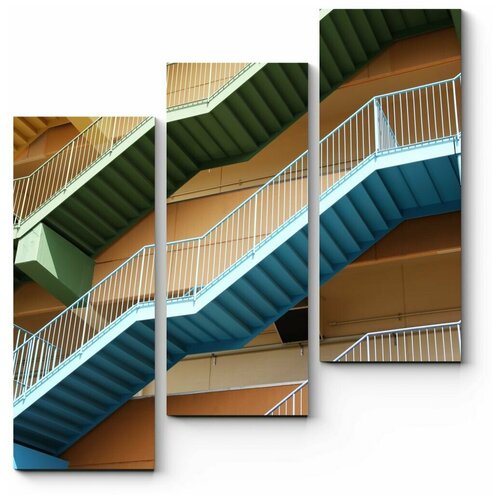 Модульная картина Цветные лестницы130x139
