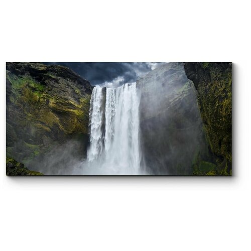 Модульная картина Захватывающий дух вид на горный водопад 100x50