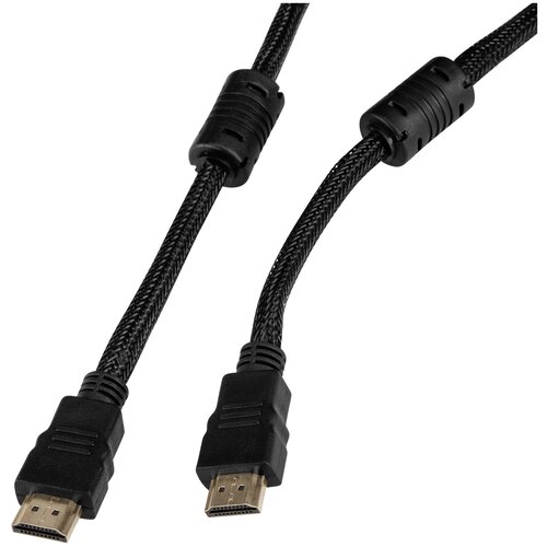 Кабель HDMI-HDMI 1м BURO феррит. кольца Позолоченные контакты черный (HDMI-V1.4-1MC)(1478150)