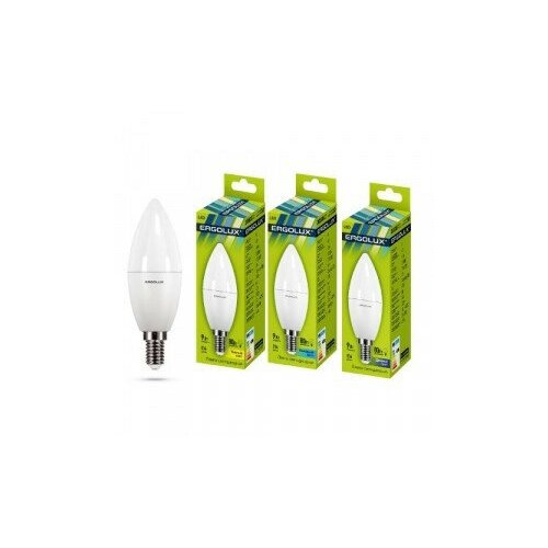 Светодиодная LED лампа Ergolux свеча C35 E14 9W(780lm 220°) 4500K 4K матовая 109x38 пластик/алюм. LED-C35-9W-E14-4K (упаковка 16 штук)