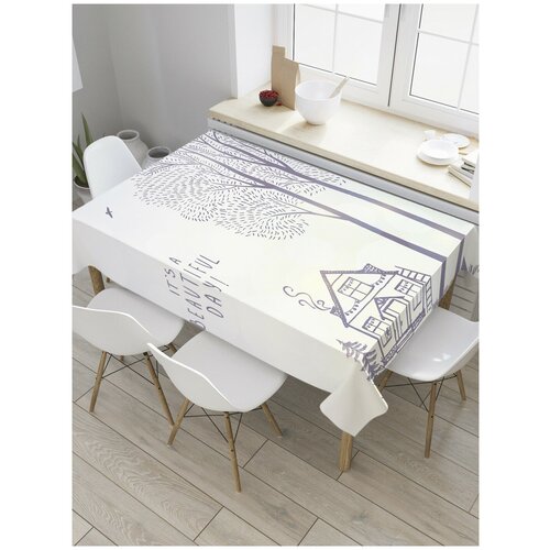 Скатерть прямоугольная JoyArty на кухонный стол "Прекрасный день" из оксфорда, 120x145 см