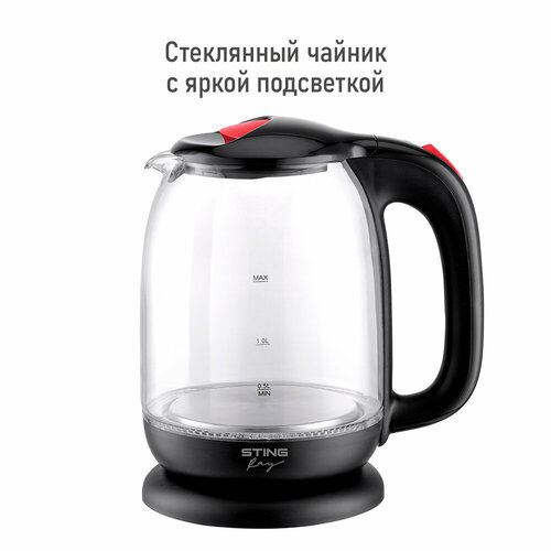 Электрический чайник STINGRAY ST-KT3005A черный/красный